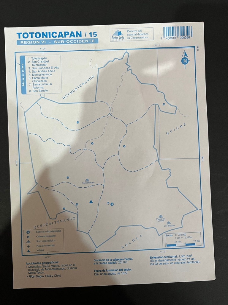 MAPA DE TOTONICAPAN | Distribuidora los escudos