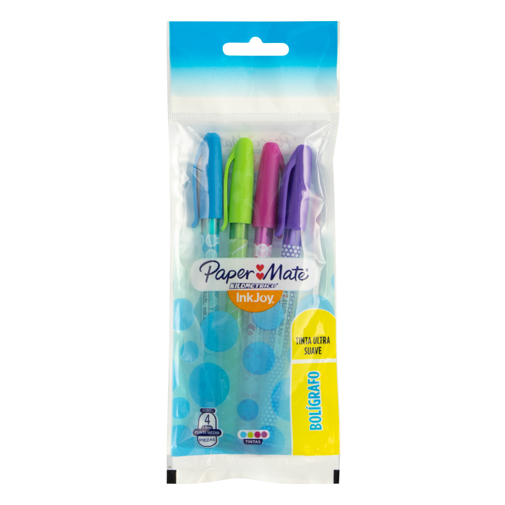 BOLIGRAFO PAPER MATE KILOM. DISEÑO BOLSA X4 COLORES | Distribuidora los ...